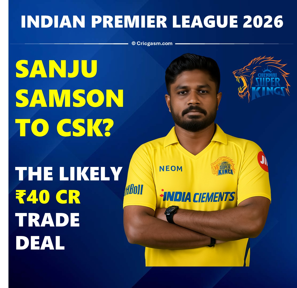 Sanju Samson to CSK - IPL 2026 ₹40 Cr Trade Rumor Explained